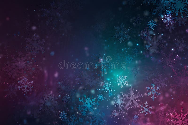 Winter Magic: Beautiful Abstract Snowflakes in the Night Stock ...