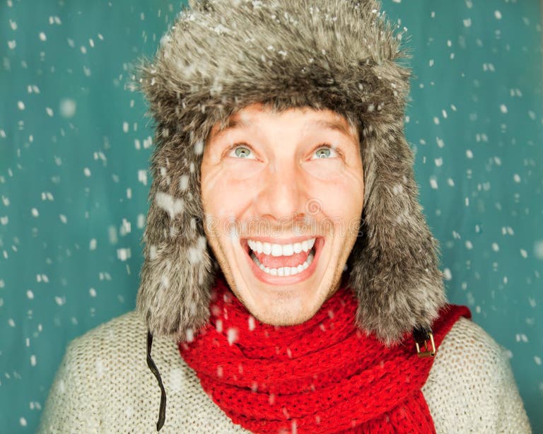 Winter man stock photo. Image of cold, optimistic, playful - 16594172