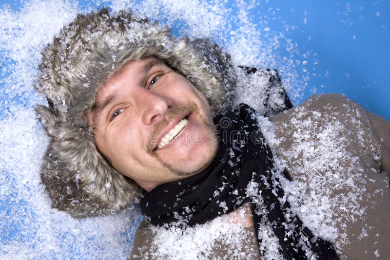 Winter man stock photo. Image of male, scarf, black, cold - 7588836
