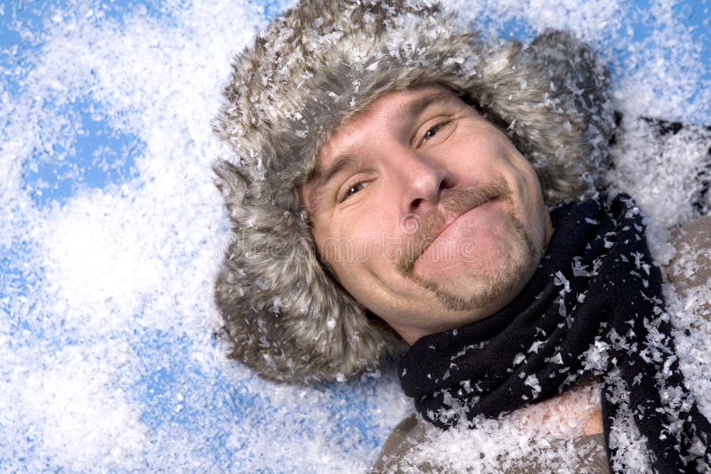 Winter man stock image. Image of attractive, blue, caucasian - 7588901