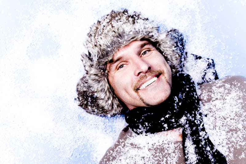 Winter man stock image. Image of male, young, blue, model - 7859153