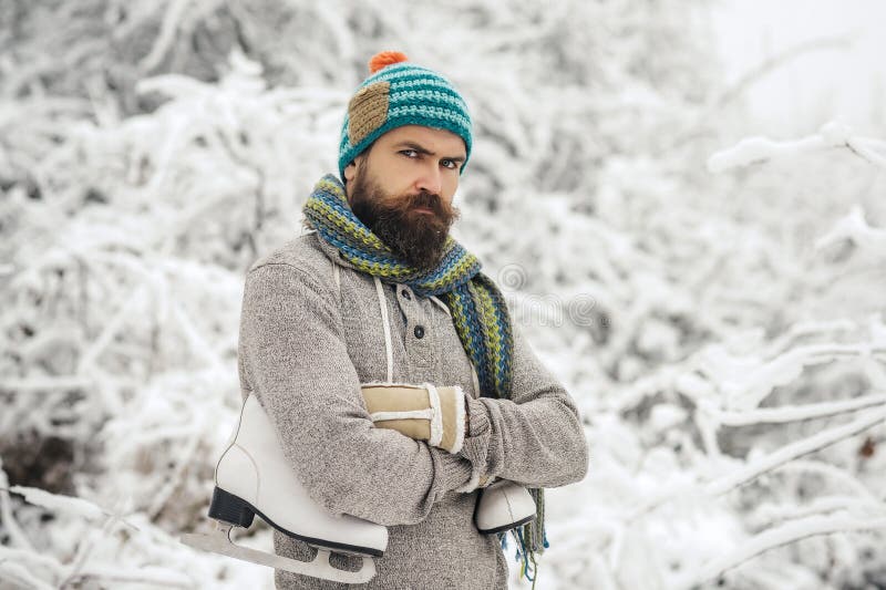 Winter man. Christmas stock photo. Image of winter, scarf - 234295966