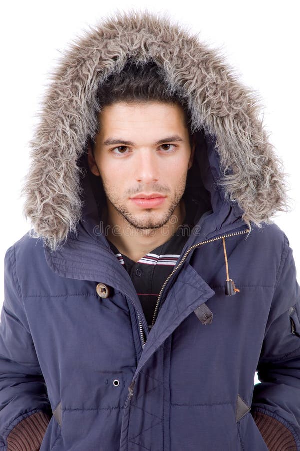 Winter man stock photo. Image of pensive, male, looking - 33977458