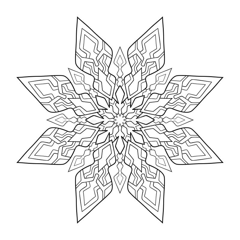 Winter Mandala Like a Snowflake with Frozen Patterns on White Isolated ...