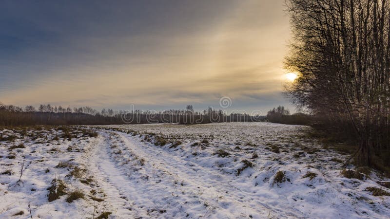 Winter meadows with snow stock image. Image of meadows - 106915839