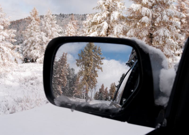 Winter in the mirror stock image. Image of tree, mirror - 11173611