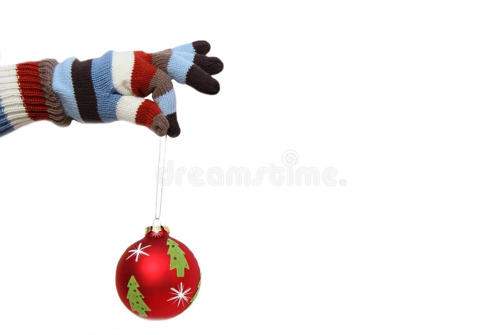 Winter Mitten with Christmas Ball Stock Image - Image of wrap, glove ...