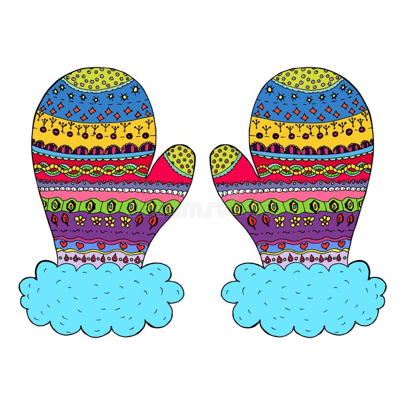 Winter mitten, vector stock vector. Illustration of vector - 37965199