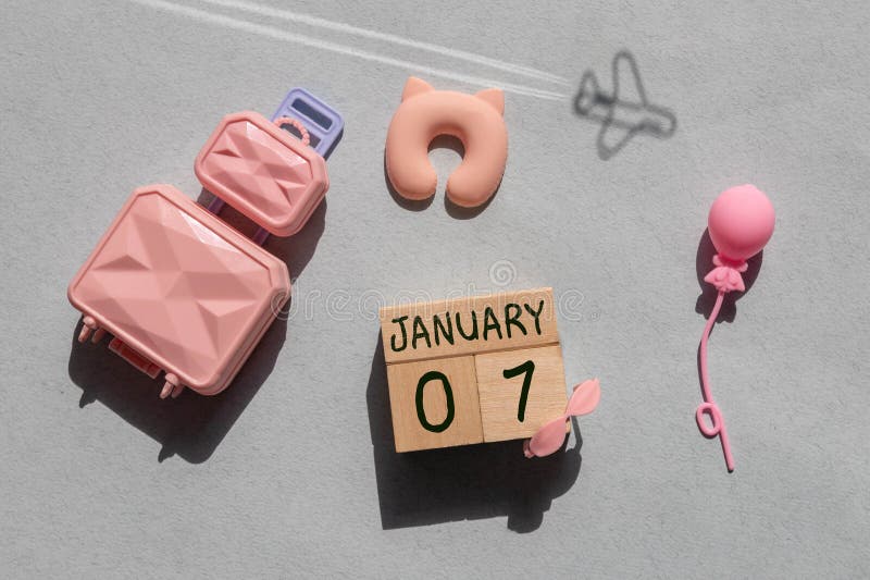 Winter Month - January and the Number on the Cubes 07 Stock Photo ...