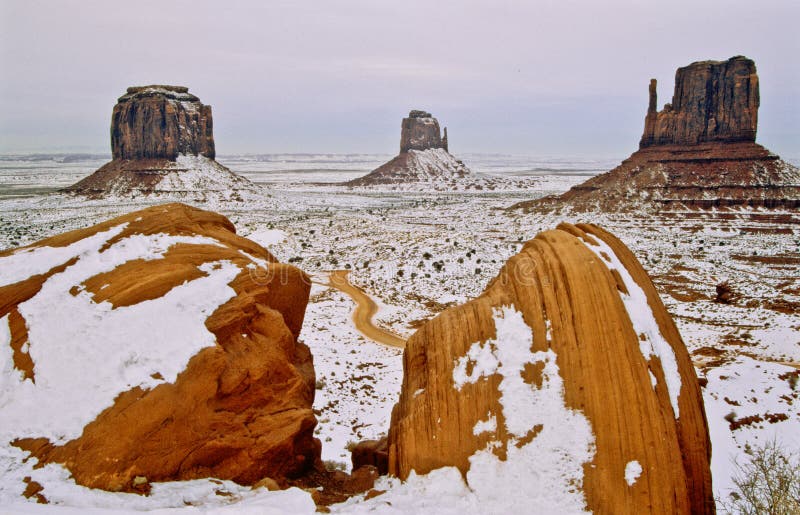 Trail To Mittens Rock Formation, Monument Valley Stock Photo - Image of ...