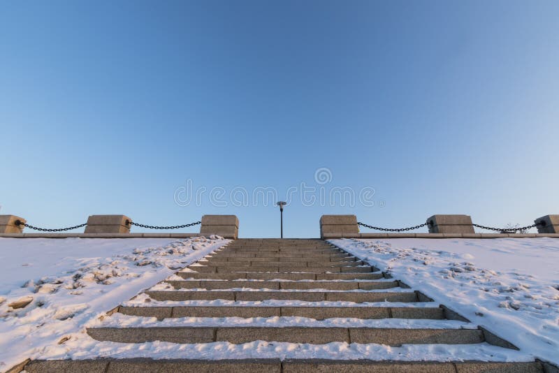 Winter Morning Covered with Snow Level Stock Image - Image of winter ...