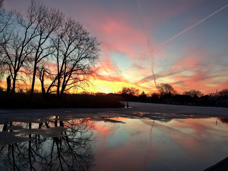 Winter morning stock image. Image of sunrise, morning - 51633415