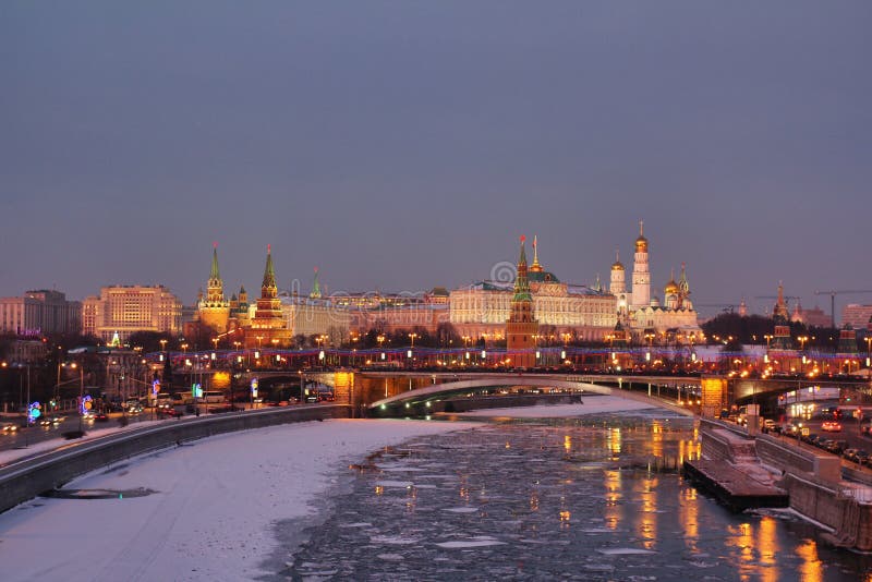 Winter in Moscow stock image. Image of square, city, twilight - 40821247