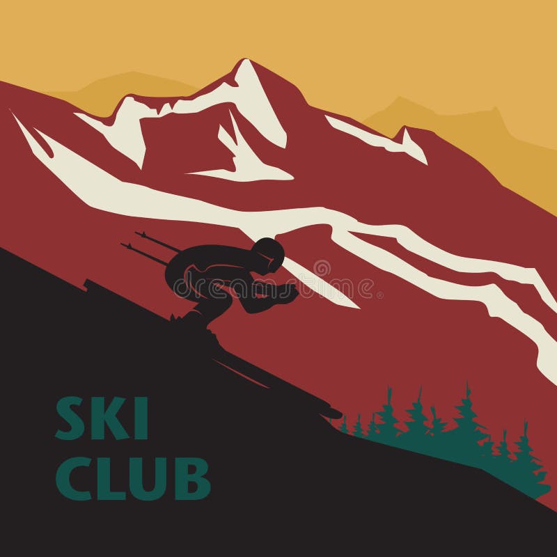 Winter Mountain Adventure Background Stock Vector - Illustration of ...