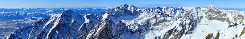 Winter mountain panorama. stock image. Image of morning - 78218765