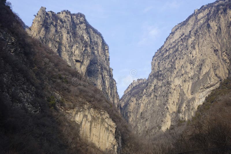 Winter mountain scenery stock image. Image of precipice - 86005433