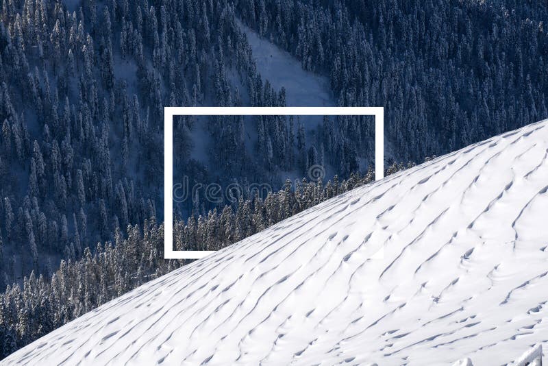 White Rectangle Frame in the Middle of Foggy Mountain Landscape ...
