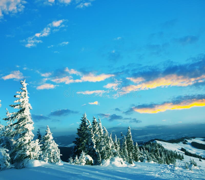 Winter mountains stock photo. Image of snowy, hiking - 12216022