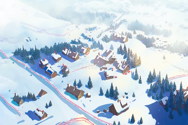 Winter in the Mountains. Created with Generative Artificial ...