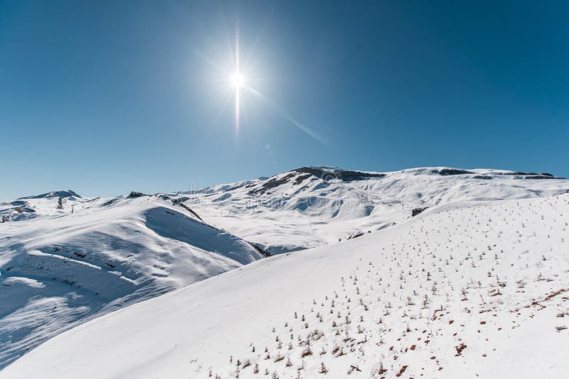 The Winter Mountains in Gusar Region of Azerbaijan Stock Photo - Image ...