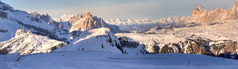 Winter Mountains in Italian Alps Stock Image - Image of hill, resort ...