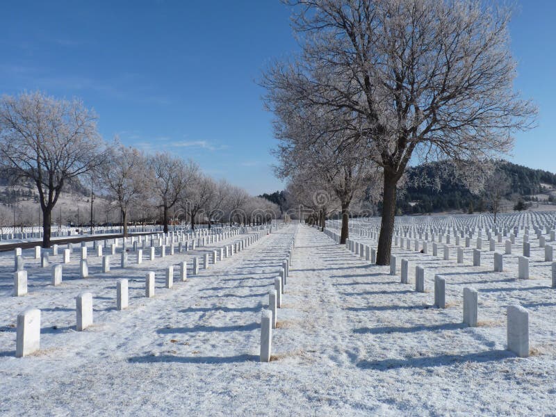 Winter at the National Cemetery Stock Image - Image of beautiful ...