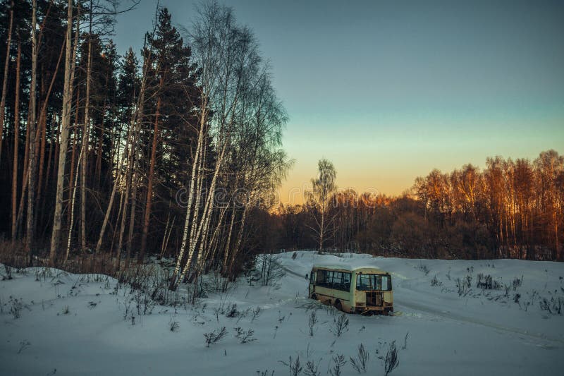 Winter Nature in the Russian Countryside Stock Photo - Image of skyline ...