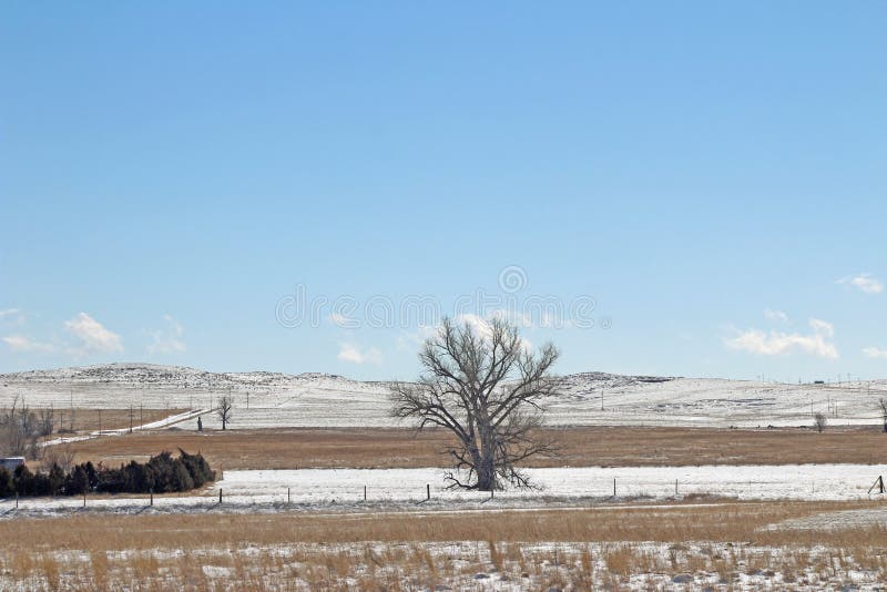 Winter Nebraska Countryside Stock Photo - Image of clouds, landscape ...