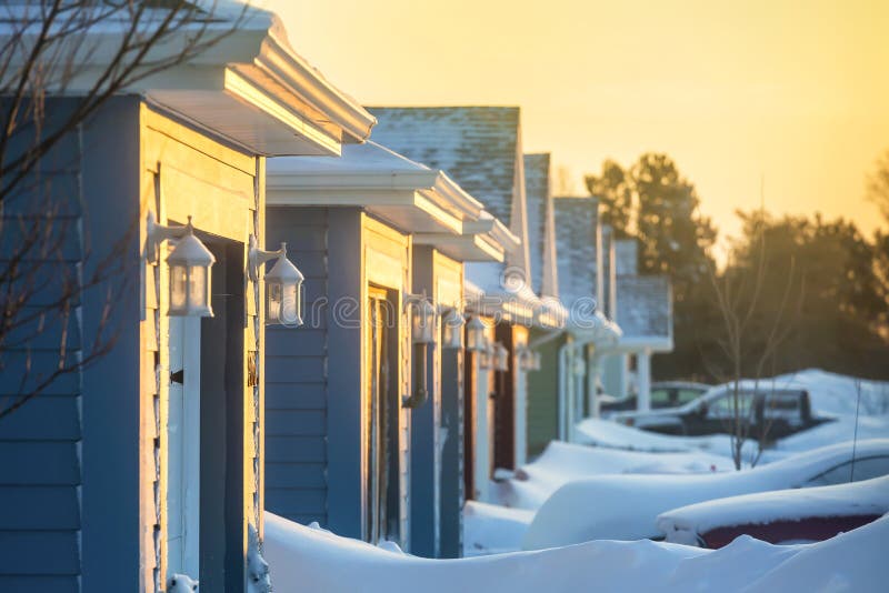 Winter Neighborhood stock photo. Image of townhouse, town - 38856478