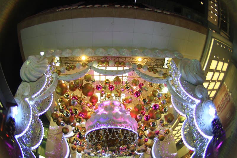 Winter Night of Festive Lighting at Hk Editorial Stock Photo - Image of ...