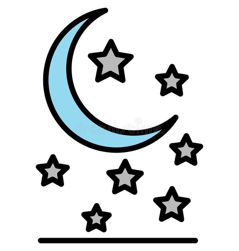 Winter Night Isolated Vector Icon that Can Be Easily Modified or Edit ...