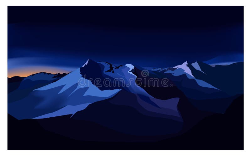 Winter Night Mountain Winter Landscape, Mountain Background, Sunrise ...