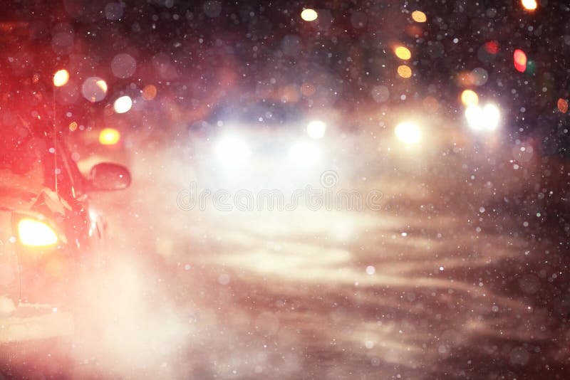 Winter night road stock photo. Image of dark, driving - 69114676