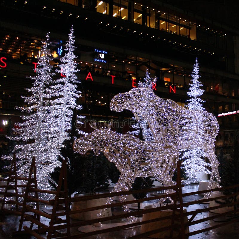 Winter Night at Sergels Square Editorial Image - Image of cozy ...