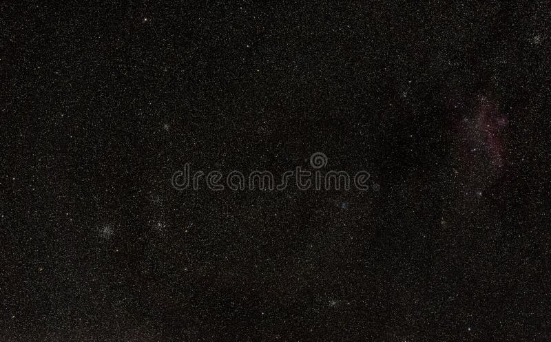 Winter Night Sky with Many Stars, Seagull Nebula Visible in Upper Right ...