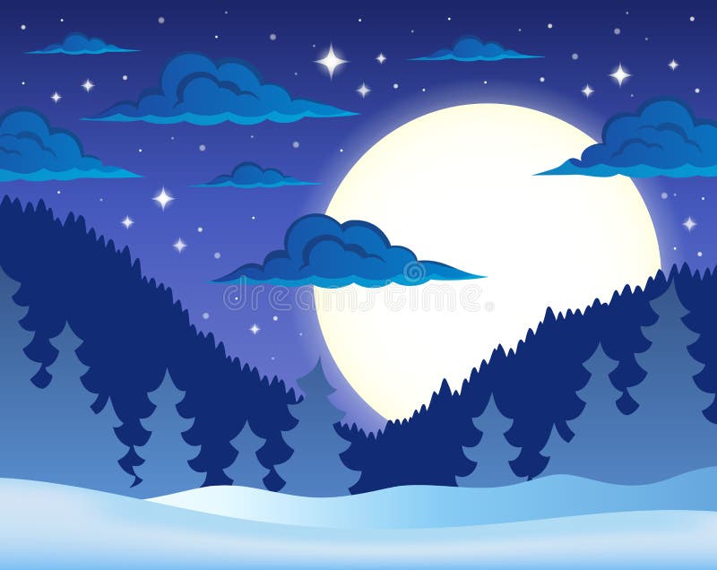 Winter Night Theme Background 1 Stock Illustrations – 6 Winter Night ...
