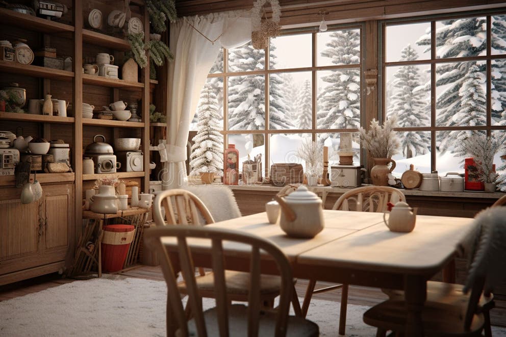 Winter Nostalgia with Vintageinspired Stock Illustration - Illustration of wood, winter: 301237475