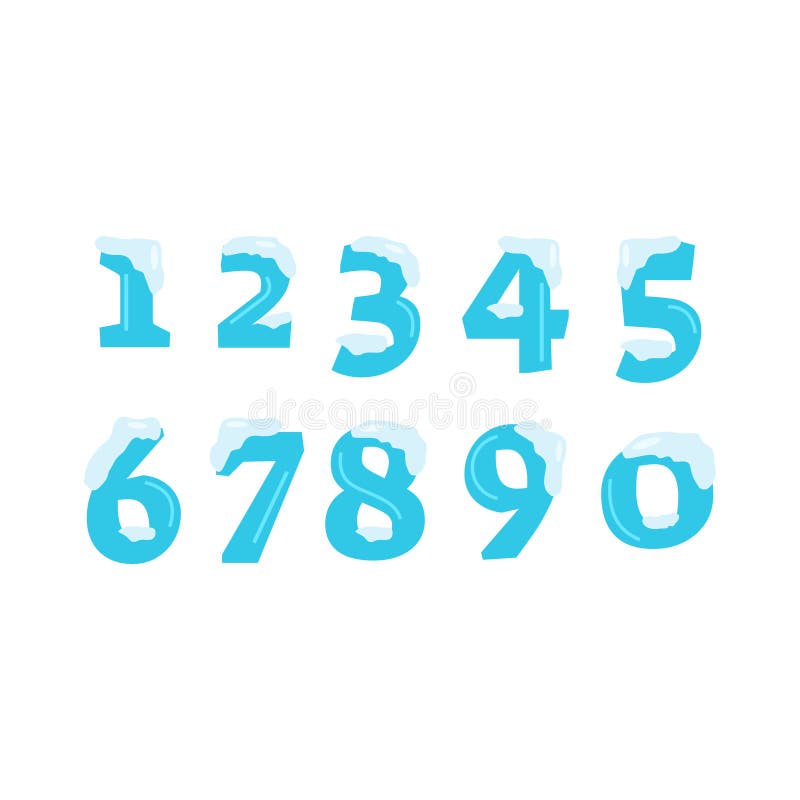 Winter Number Font Vector Design Stock Vector - Illustration of cool ...