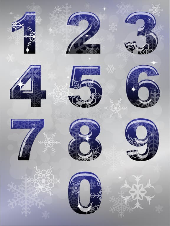 Winter numbers stock vector. Illustration of crystals - 24273879