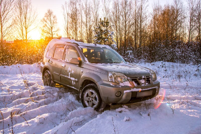 Winter off road driving stock image. Image of snow, snowy - 81694299