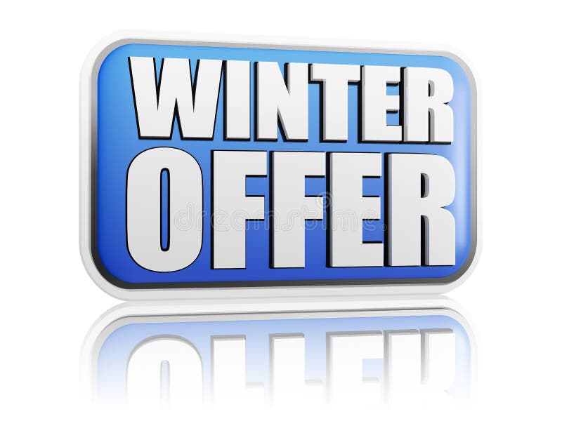 Winter Offer with Snowflake on Blue Drawn Banners Stock Illustration ...