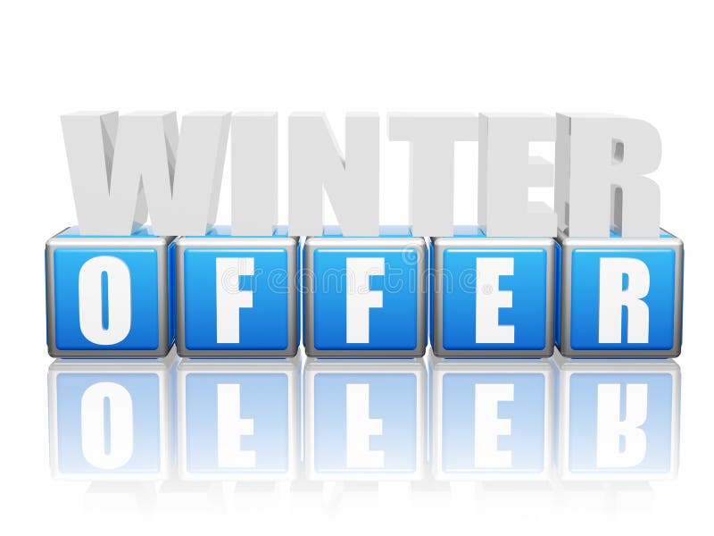 Winter Offer with Snowflake on Blue Drawn Banners Stock Illustration ...