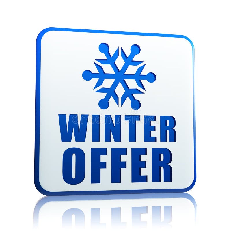 Winter Offer with Snowflake on Blue Drawn Banners Stock Illustration ...