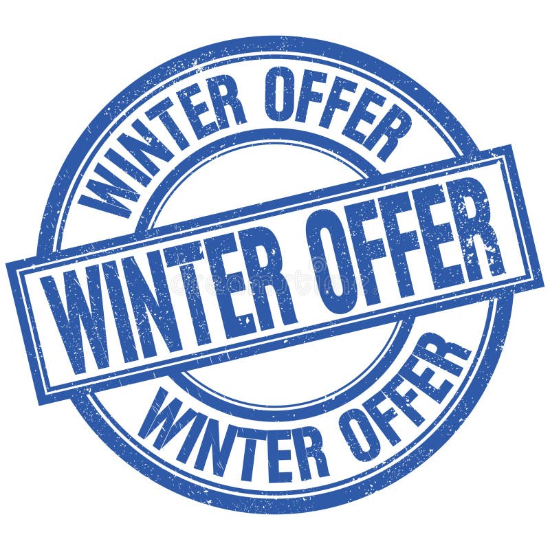 WINTER OFFER Written Word on Blue Stamp Sign Stock Illustration ...