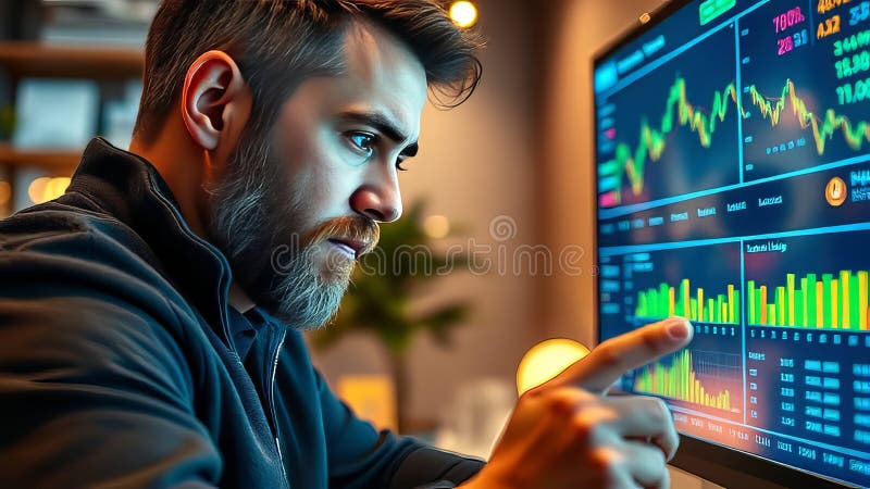 Winter Office Analysis Bearded Businessman Deep Dives into Financial ...