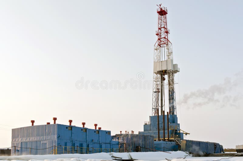 Winter Drilling Rig stock image. Image of cold, russia - 13188963