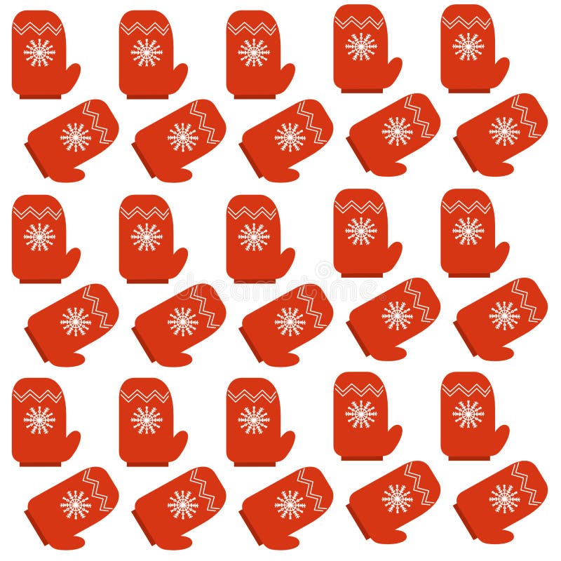 Winter Ornamental Red Gloves Xmas Pattern Texture Background Stock ...