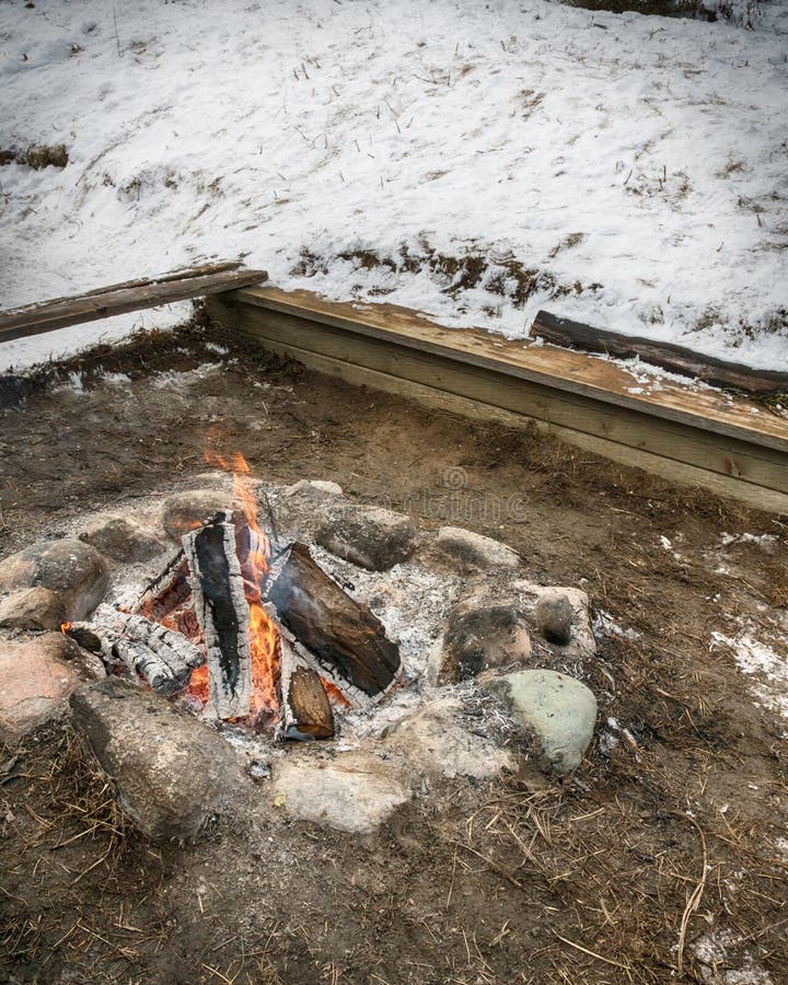 Winter outdoor bonfire, stock photo. Image of lifestyle - 105188736