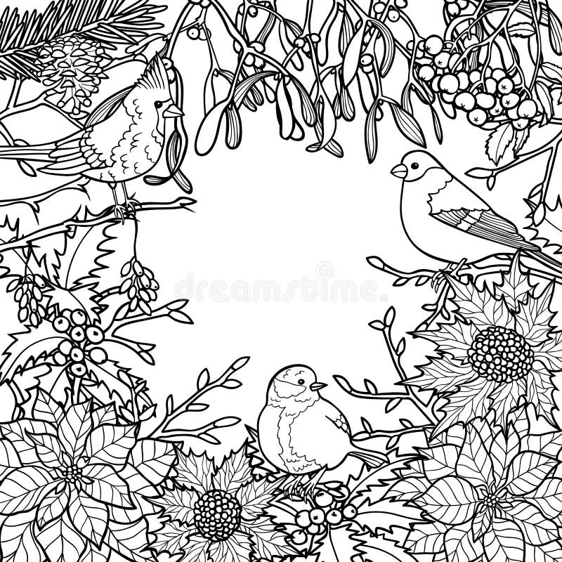 Winter Outline Frame stock vector. Illustration of design - 103379413