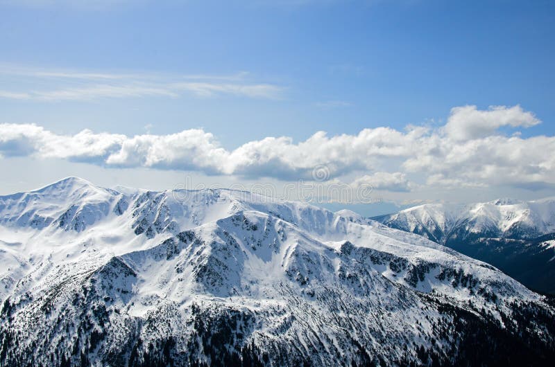 Winter Panorama of Mountains Stock Photo - Image of frost, recreation ...
